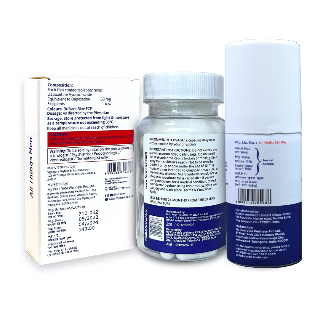 Buy ForMen PE Kit: Delay Spray, Endure Max and Long Last Tablets Combo ...
