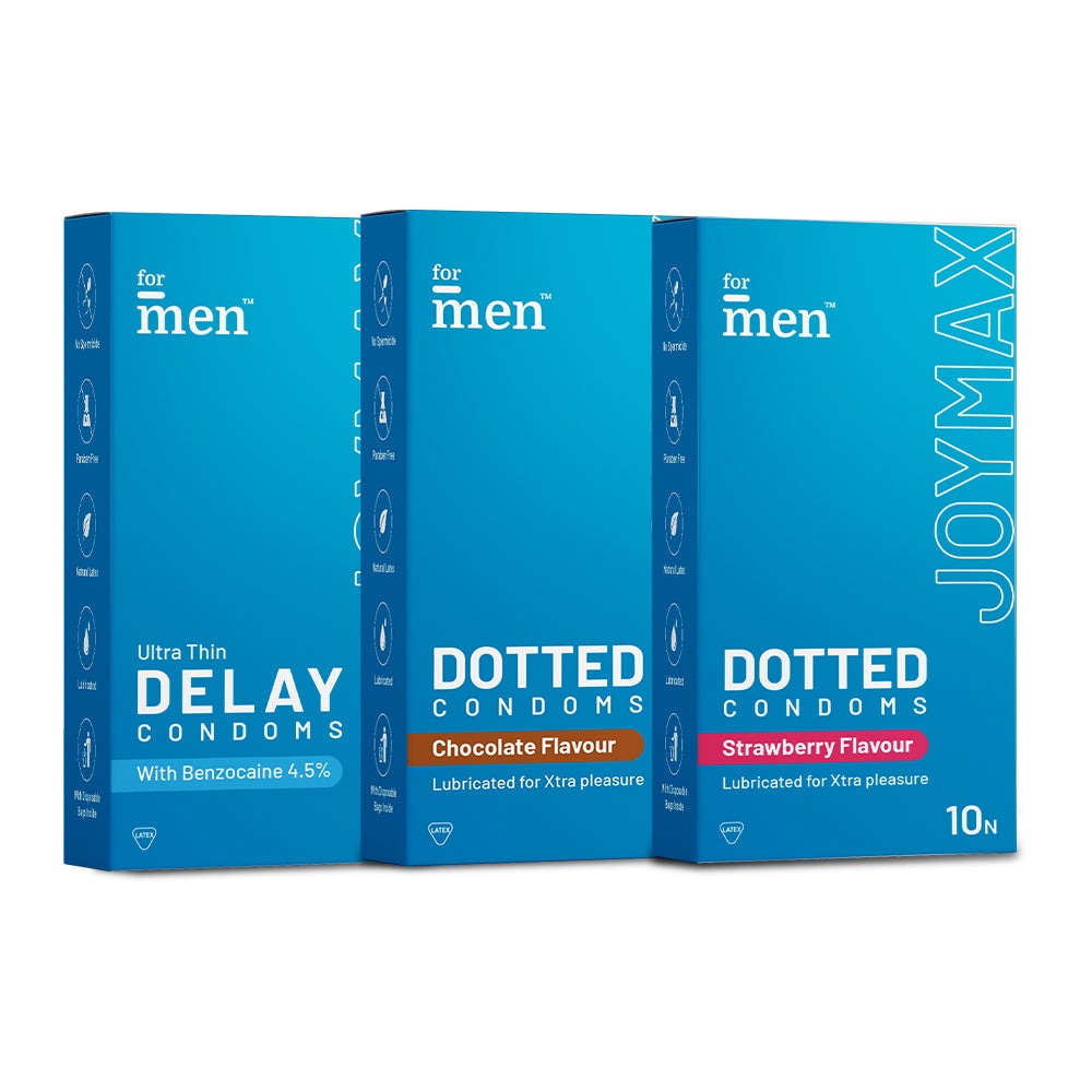 JoyMax Intense Pleasure Kit for Men | Delay Condoms + Dotted Condoms ...